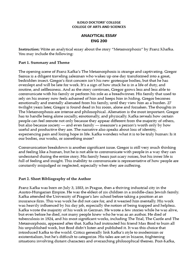 Analyzing Kafka's "Metamorphosis" Themes | PDF | The Metamorphosis ...
