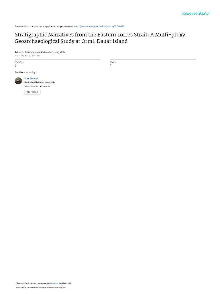 Geoarchaeological Study of Dauar Island | PDF | Radiocarbon Dating | Silt