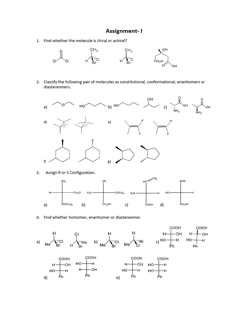 Chem Assignment I | PDF