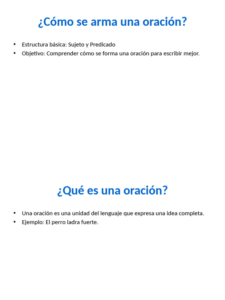 Estructura de la oración: sujeto y predicado | PDF