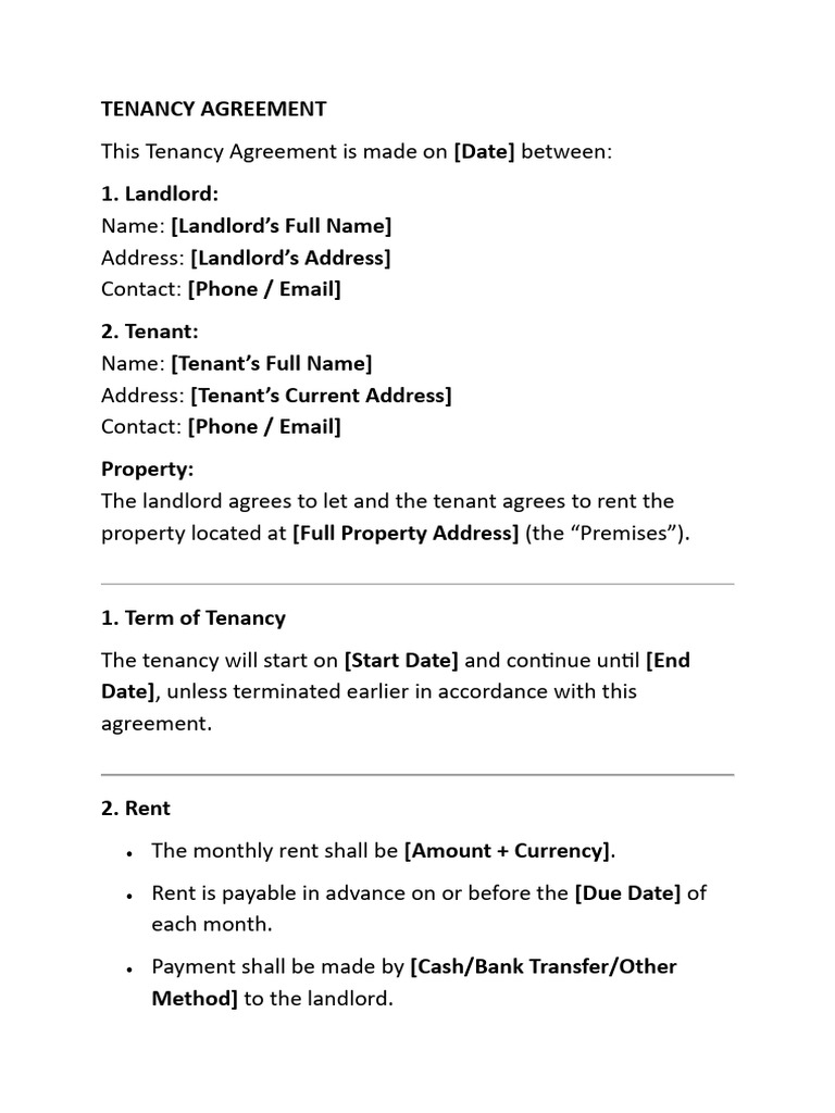 Tenancy Agreement | PDF