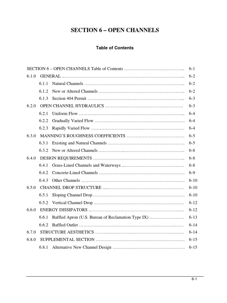 Section 6 - Open Channels | PDF | Liquids | Hydrology
