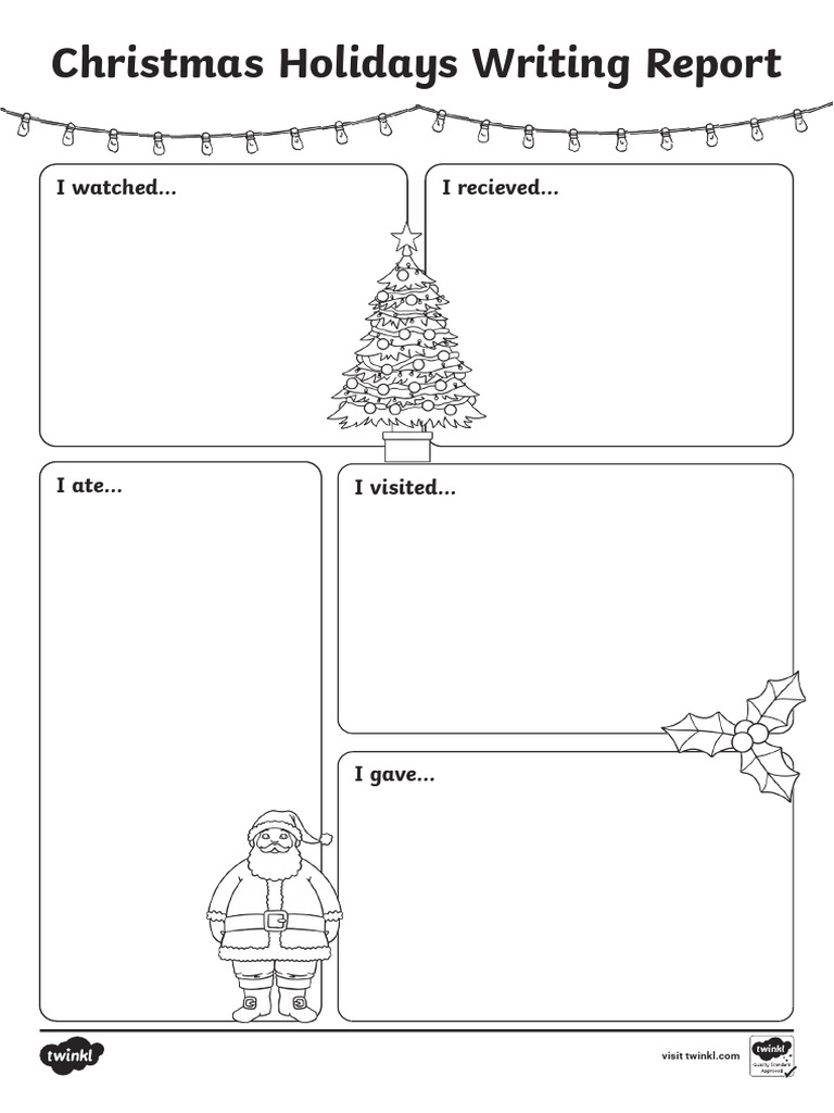 Christmas Holidays Writing Report | PDF