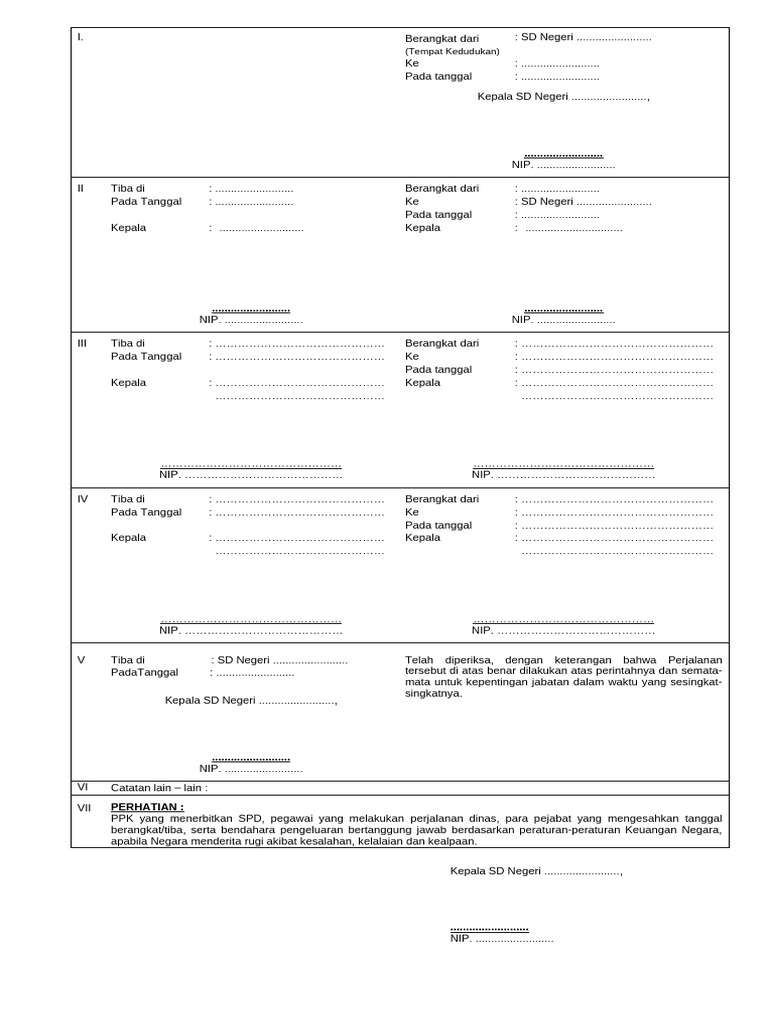 SPPD Lembar Tanda Tangan | PDF