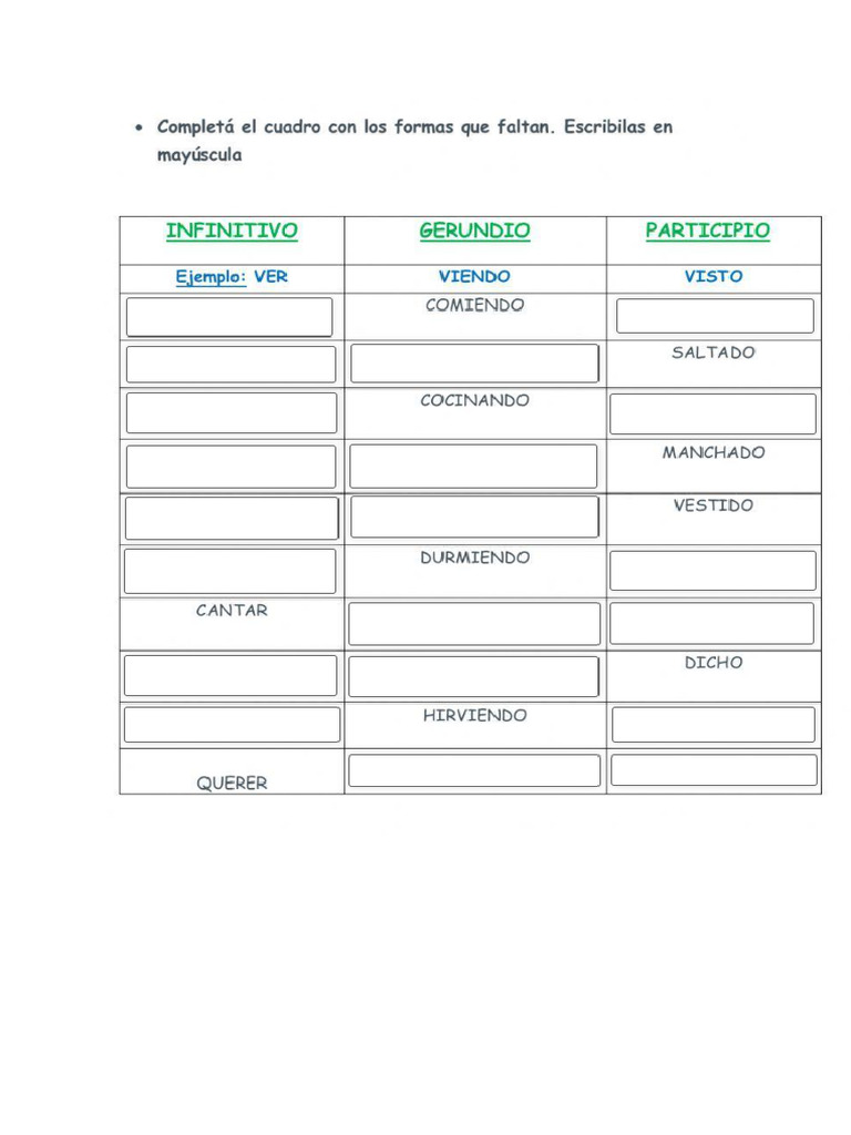 Actividad de Verbos | PDF