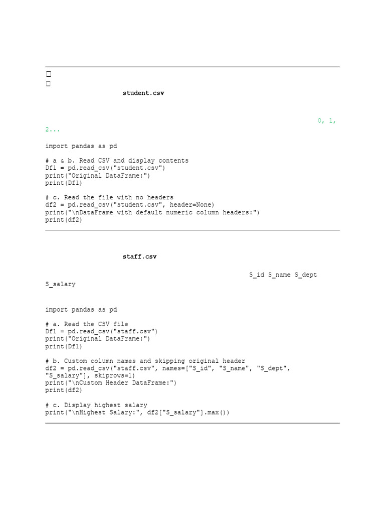 Case Based Questions DATA - CSV FILE | PDF