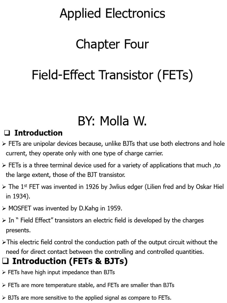 Chapter4 - Field Effect Transistor | PDF | Field Effect Transistor ...