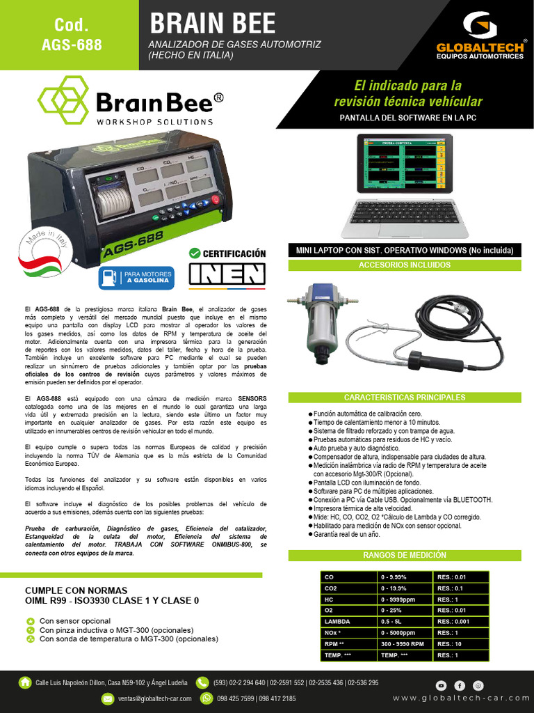 Ags-688 Analizador de Gases | PDF