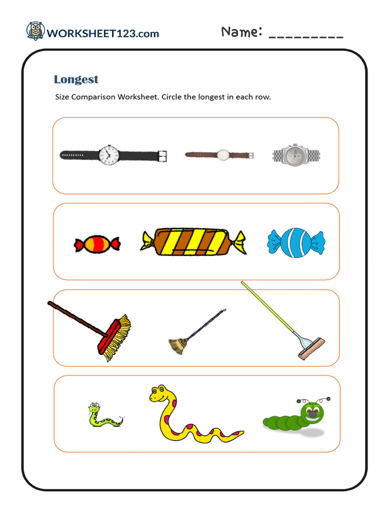 Longest Vs Shortest Worksheet Preschool 4 | PDF