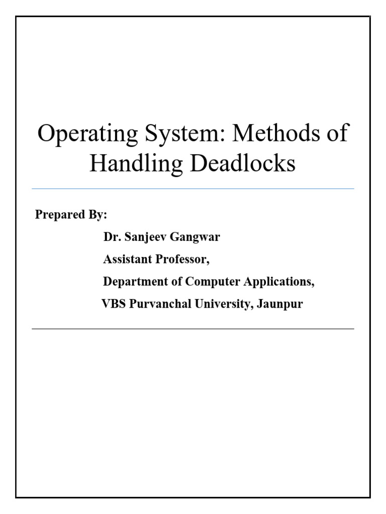 Methods of Handling Deadlocks | PDF | Applied Mathematics | Computing