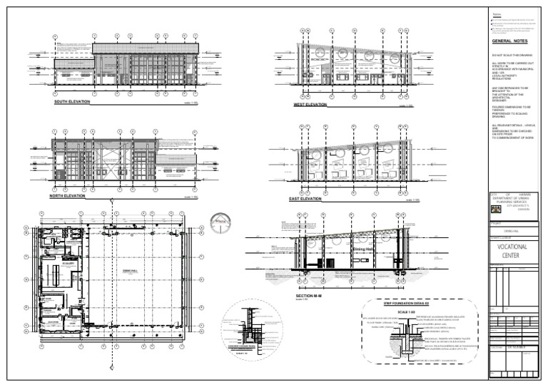 VOCATIONAL CENTRE (Dining Hall Working Drawings) | PDF | Structural Engineering | Building ...