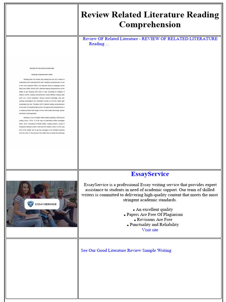 Review Related Literature Reading Comprehension | PDF | Classical ...