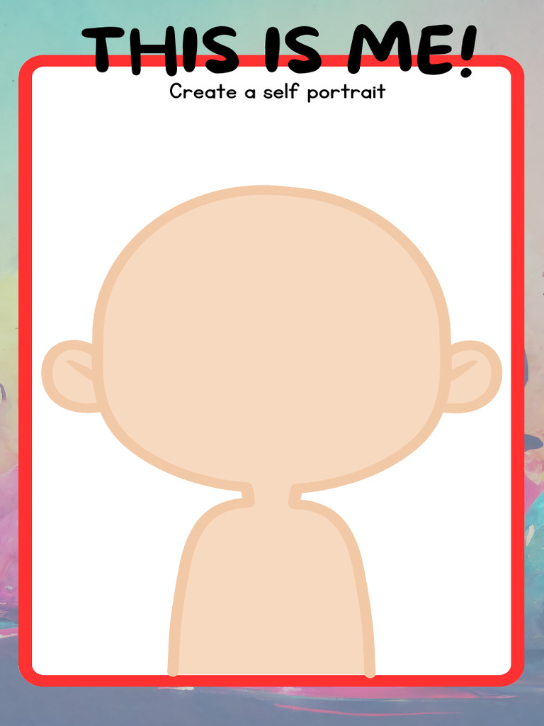 Self Portrait Play Dough Mat in Colorful Illustrative Style | PDF