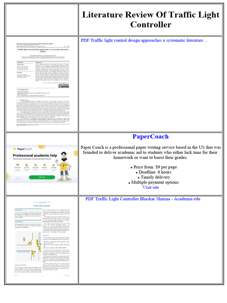 Literature Review of Traffic Light Controller | PDF | Parsing | Artificial Intelligence