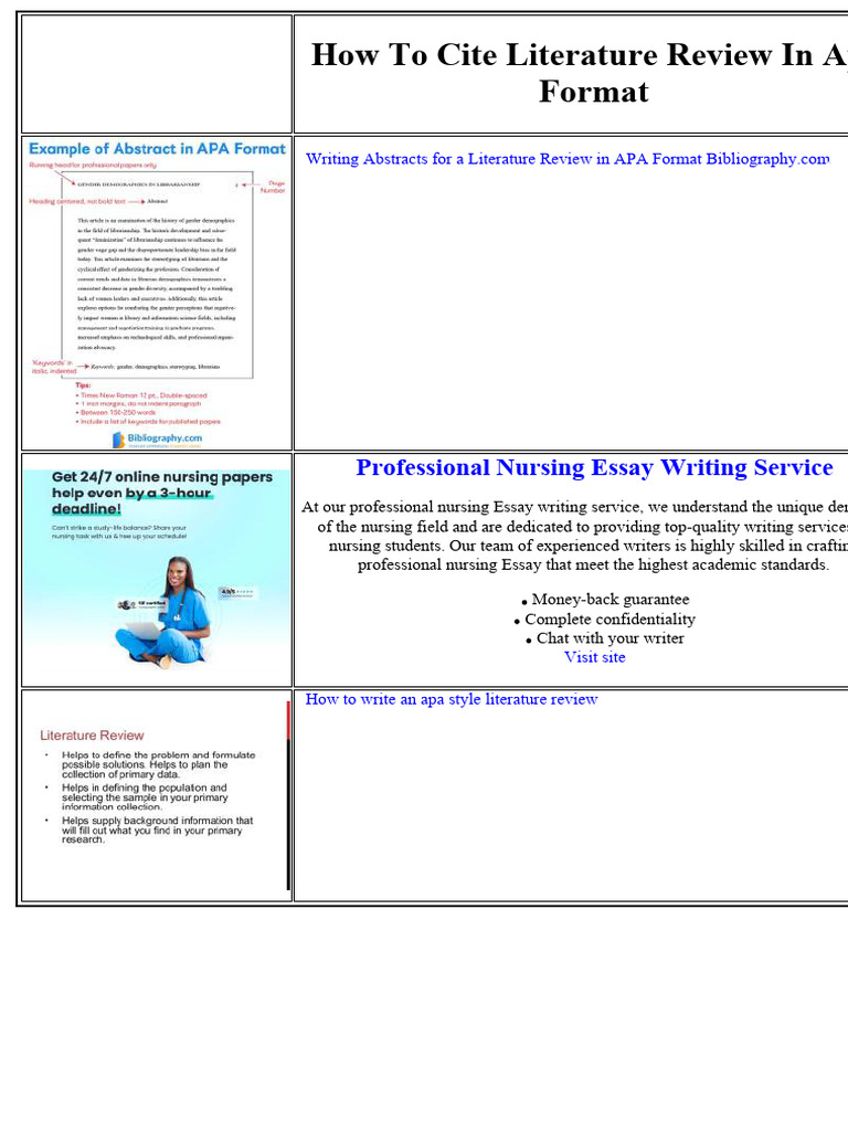 How To Cite Literature Review in Apa Format | PDF | Waves | Anemia