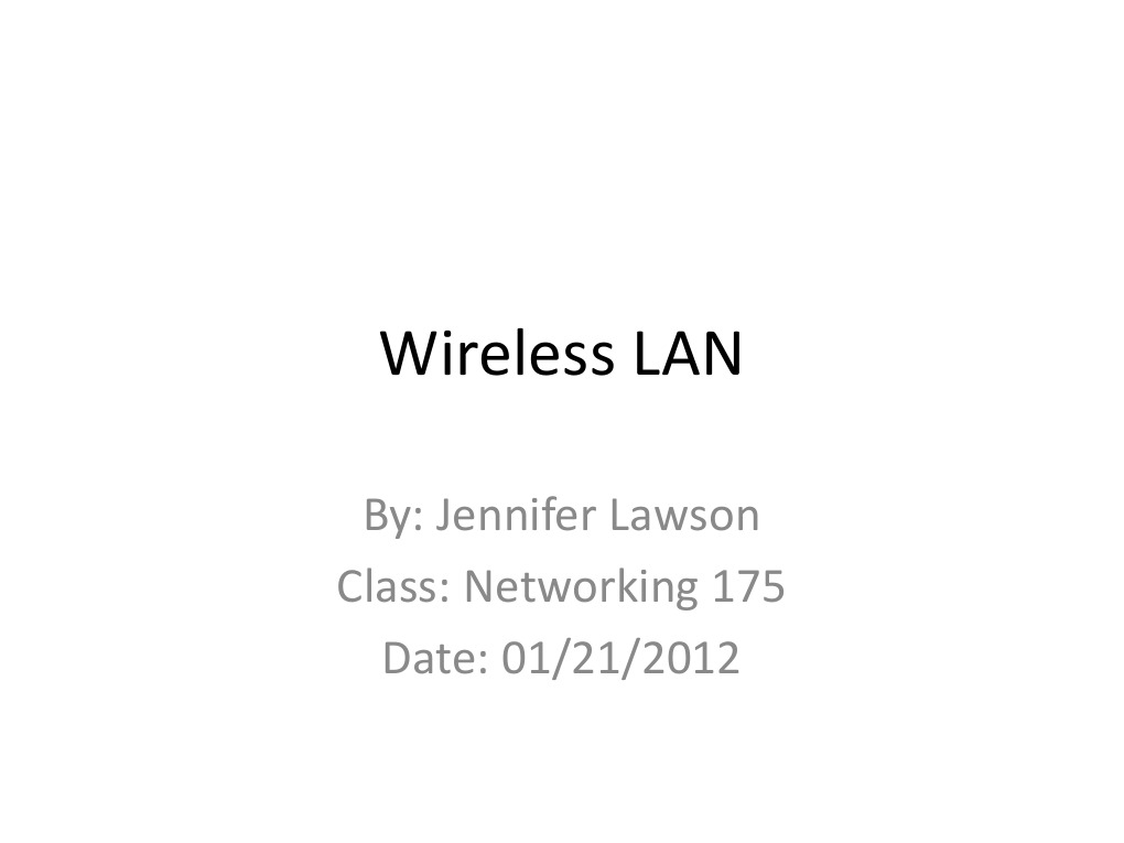 Wireless LAN PPT For Week 2 | PDF | Wireless Lan | Ieee 802.11