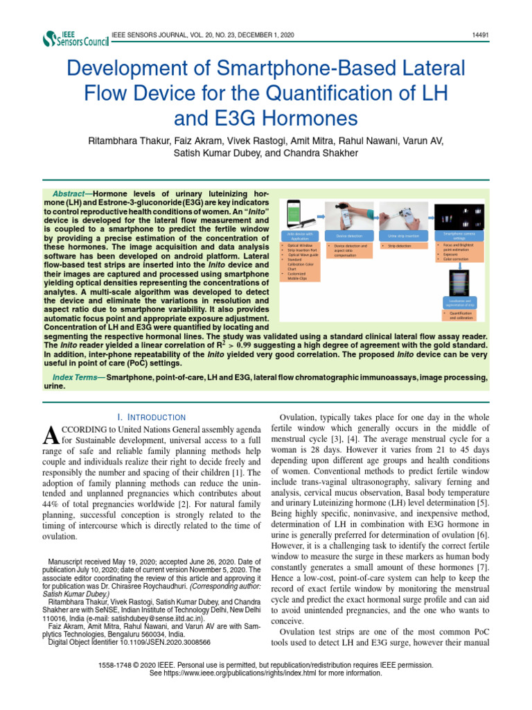 Development of Smartphone Based Lateral Flow Device For The ...