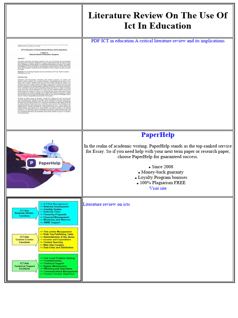 Literature Review On The Use of Ict in Education | PDF | Petroleum | Thesis