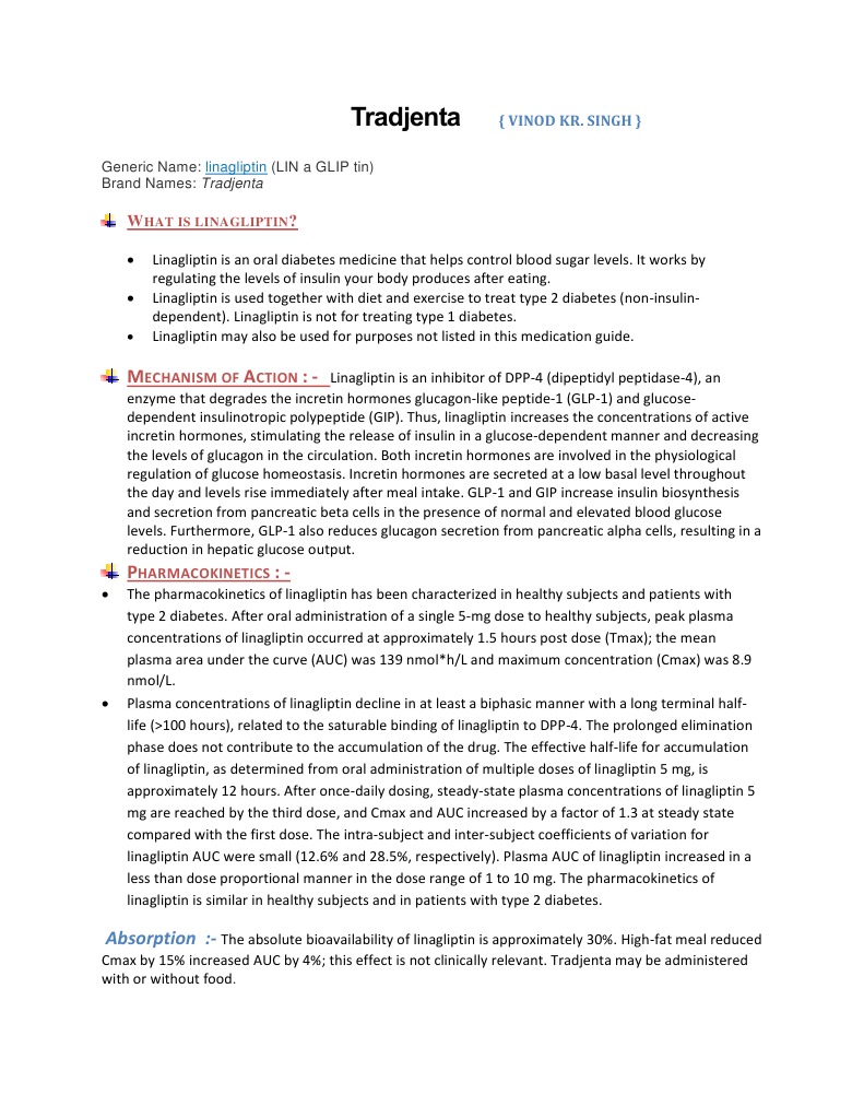 Tradjenta | Pharmacokinetics | Pharmaceutical Sciences