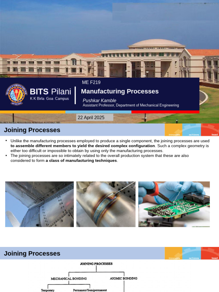 Lecture 28 Joining Processes | PDF | Welding | Construction