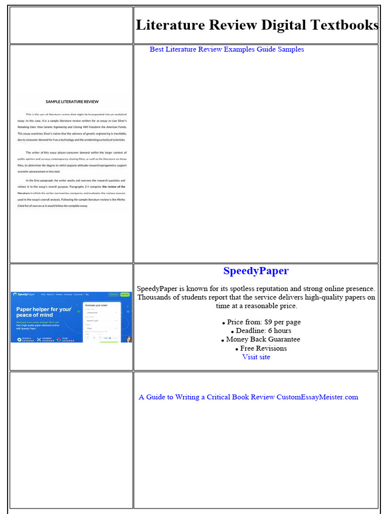 Literature Review Digital Textbooks | PDF | Methodology | Essays