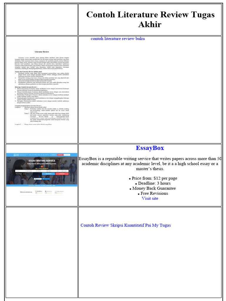 Contoh Literature Review Tugas Akhir | PDF | Thesis | Essays