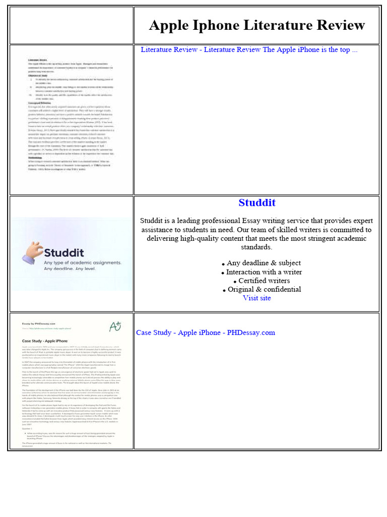 Apple Iphone Literature Review | PDF | Abortion | Essays