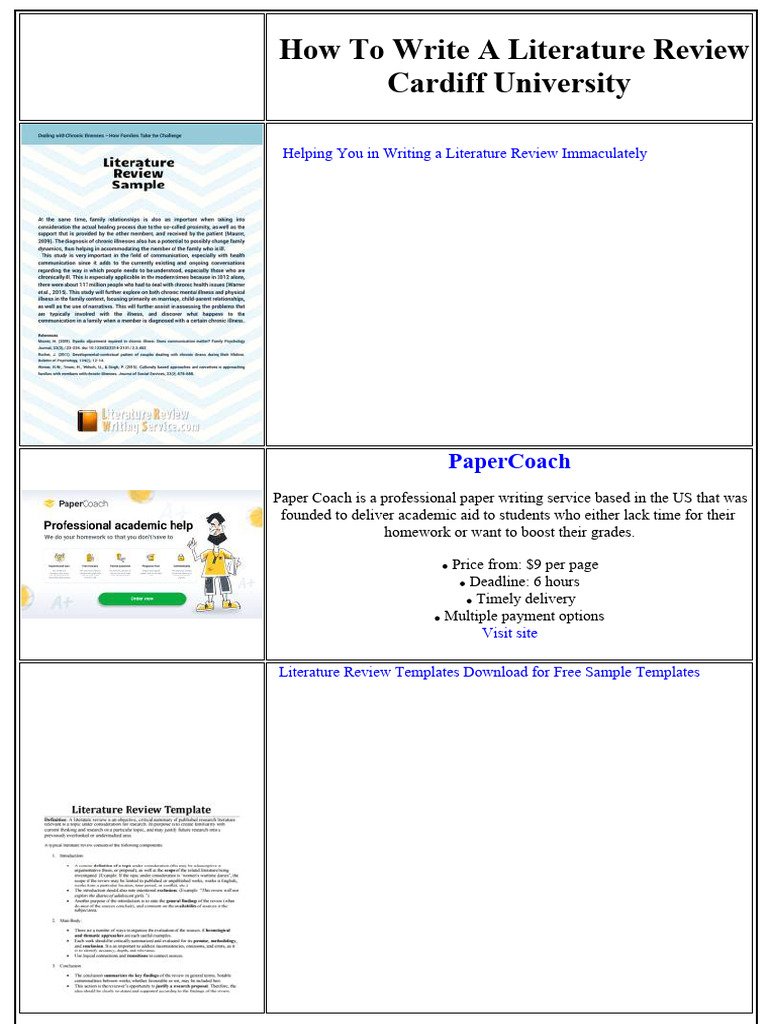 How To Write A Literature Review Cardiff University | PDF | Thesis | Essays