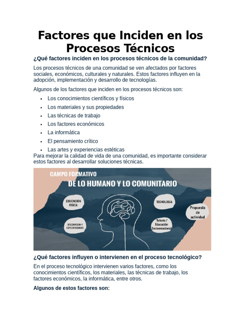 Factores Que Afectan Procesos Técnicos Pdf Informática Diseño