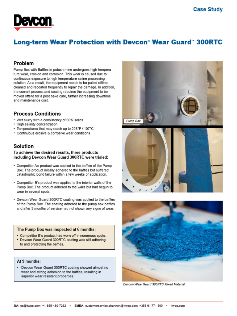 Devcon Wearguard 300RTC Case Study | PDF | Wear | Corrosion