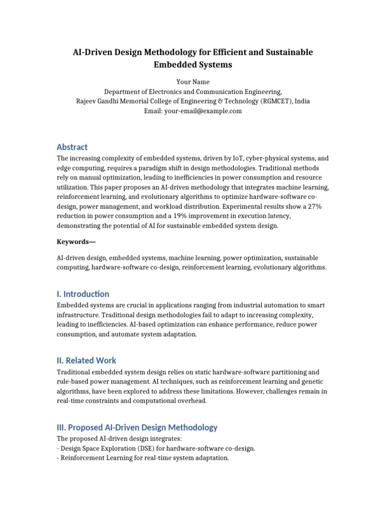 AI Driven Embedded Systems Paper | PDF | Machine Learning | Artificial Intelligence