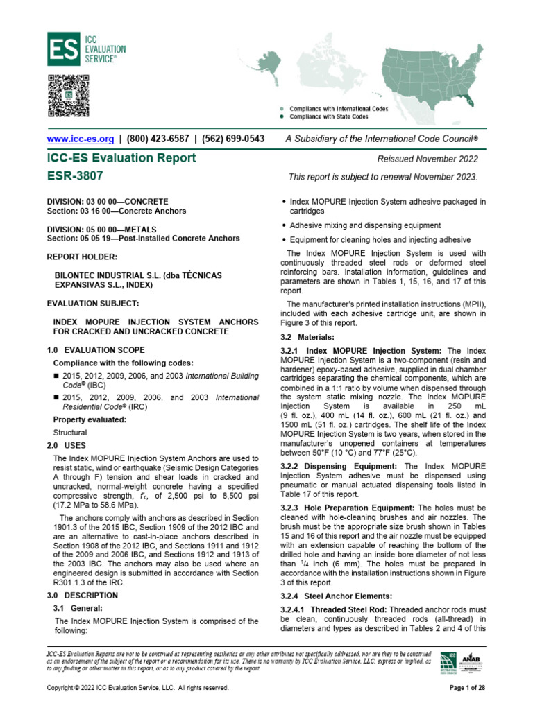 Esr-3807 23 | PDF | Strength Of Materials | Concrete