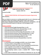 Olympiad Circular 2025 Last Date Extended | PDF