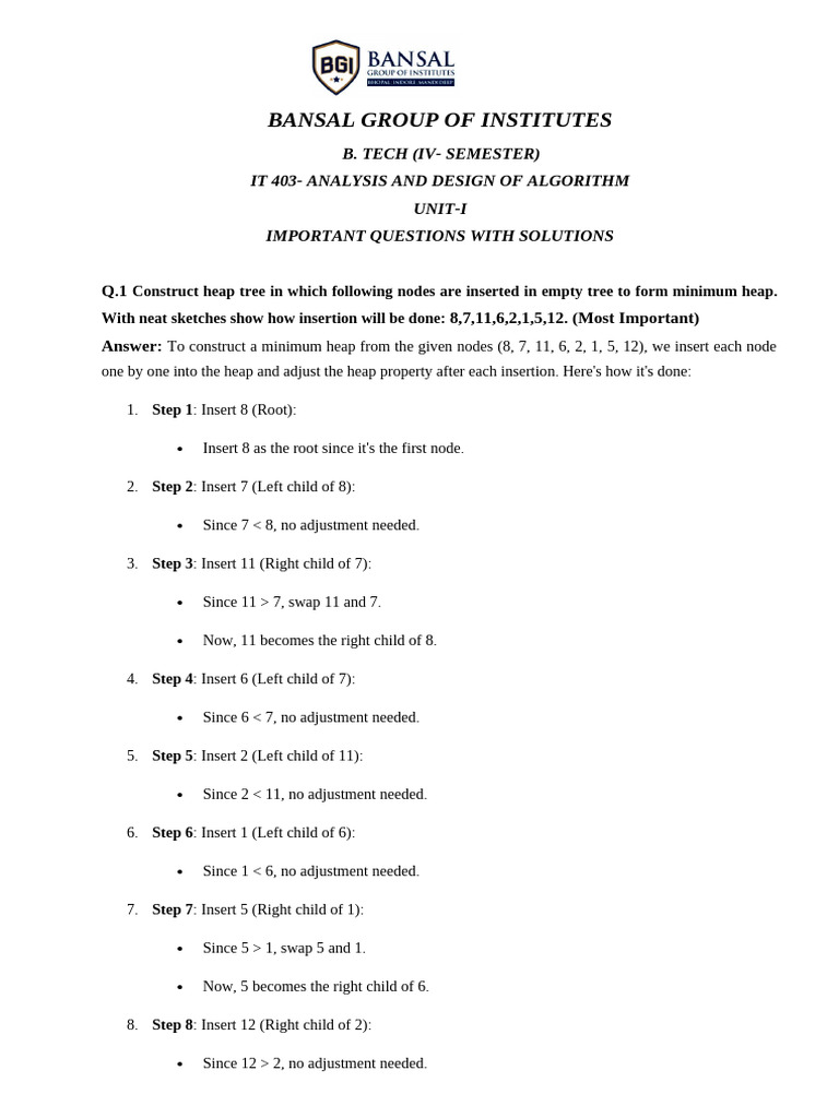 Unit 1 Important Questions With Answers | PDF | Computer Programming | Computational Science