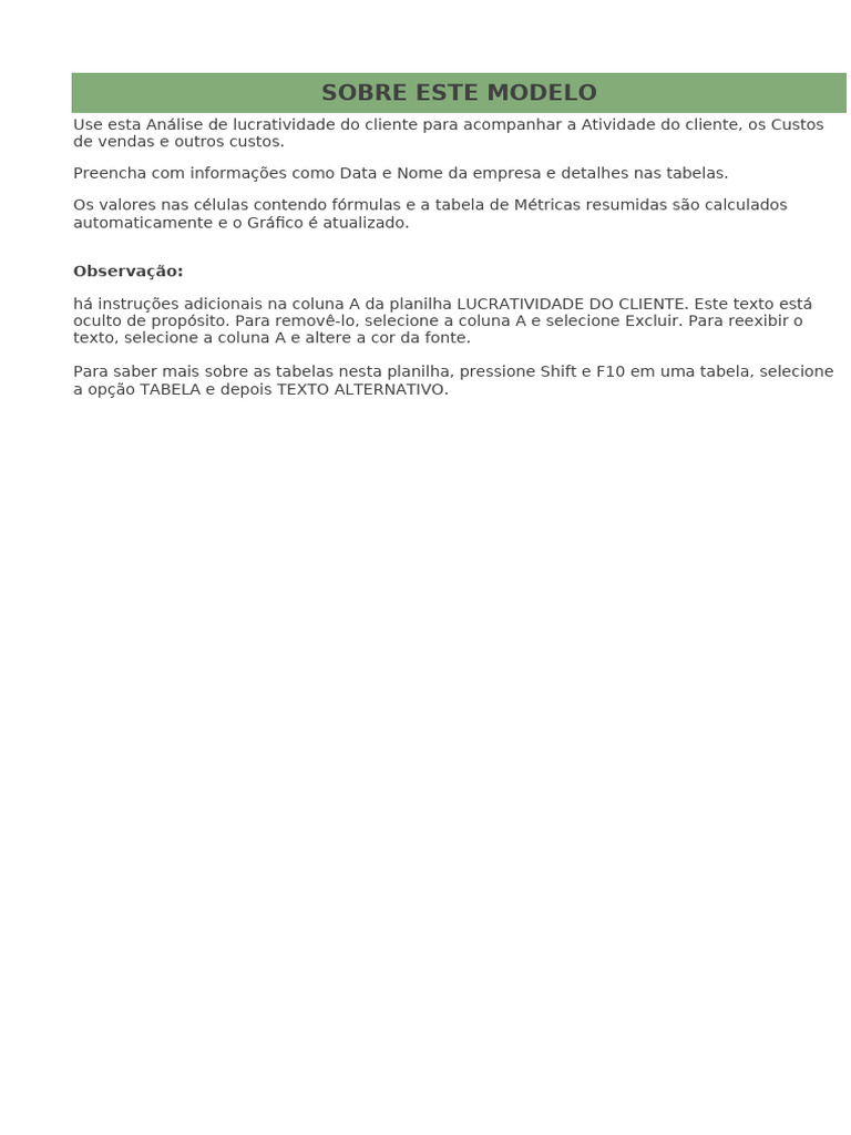 Planilha de Análise Da Lucratividade Do Cliente | PDF | Marketing | Despesa