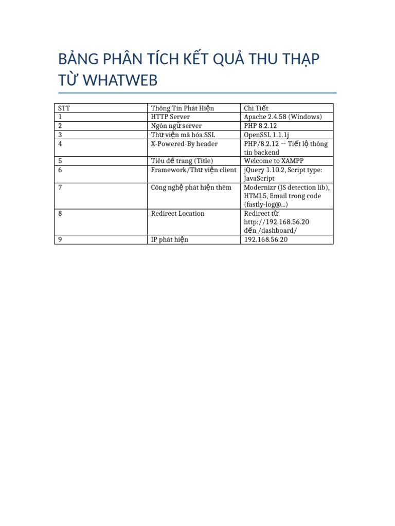 Phan Tich WhatWeb | PDF