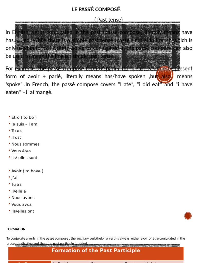 Comprendre le Passé Composé en Français | PDF | Syntaxe | Morphologie ...