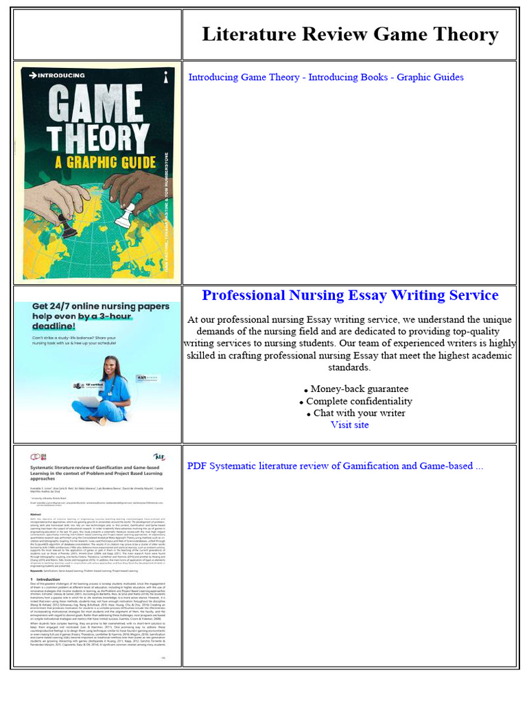 Literature Review Game Theory | PDF | Customer Relationship Management ...