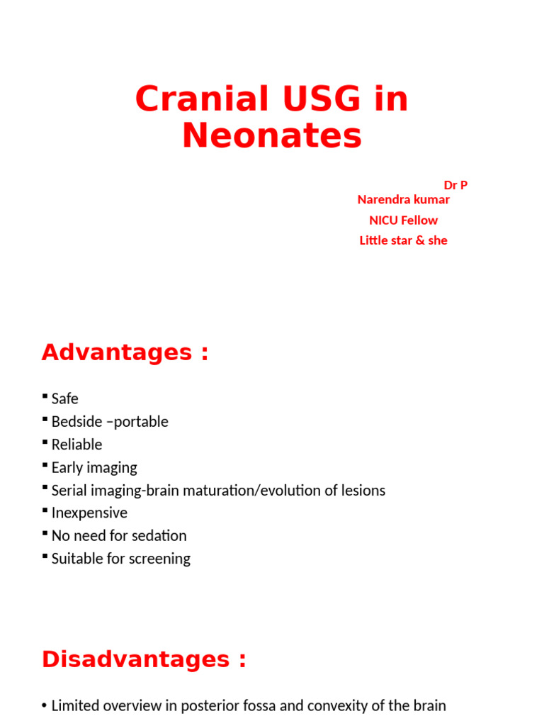 Neonatal Cranial Ultrasound Overview | PDF | Medical Specialties ...