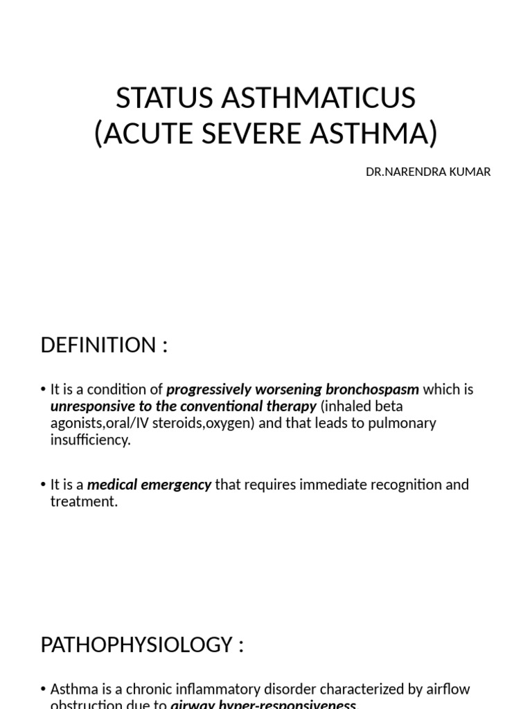Management of Status Asthmaticus | PDF | Asthma | Respiratory Tract