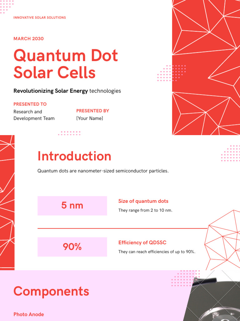 Presentation - Quantum Dot Solar Cells - 20250616 - 222347 - 0000 | PDF