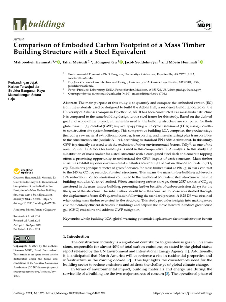 Artikel Perbandingan Jejak Karbon Terwujud Dari Struktur Bangunan Kayu ...