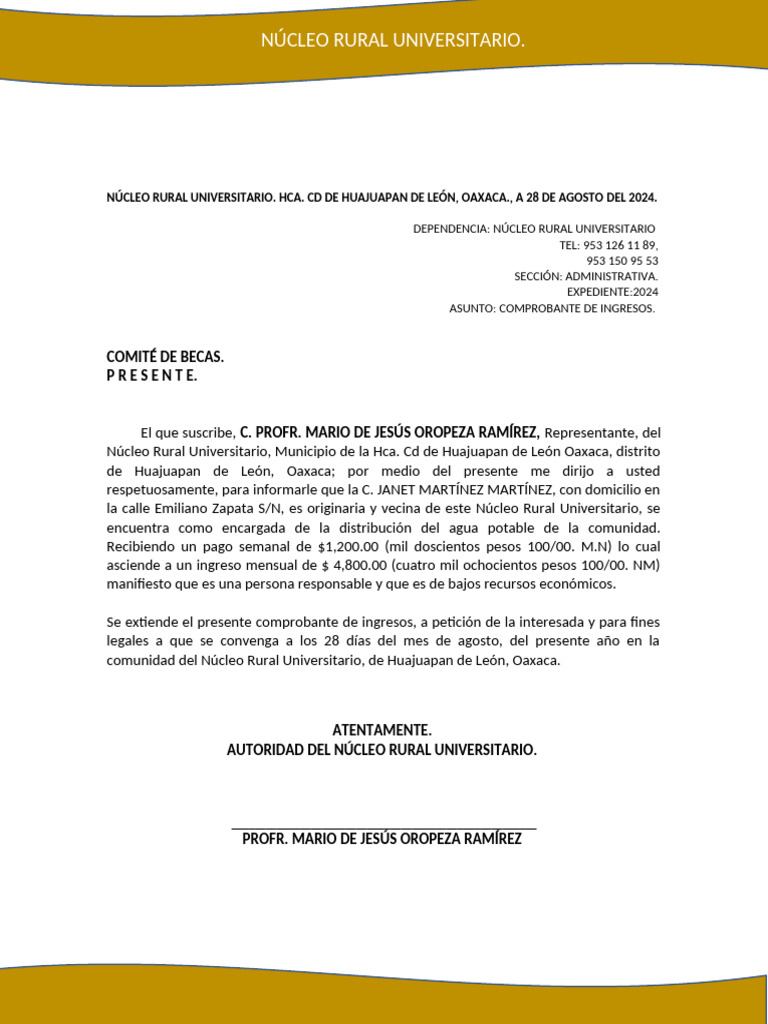 Escrito Yanet (1) Ingreso | PDF