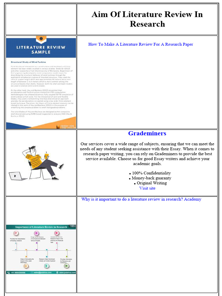 Aim of Literature Review in Research | PDF | Thesis | Essays