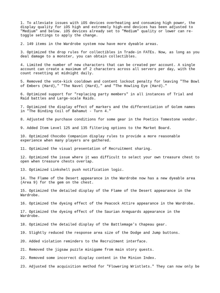 2025 07 10 Patch Notes | PDF