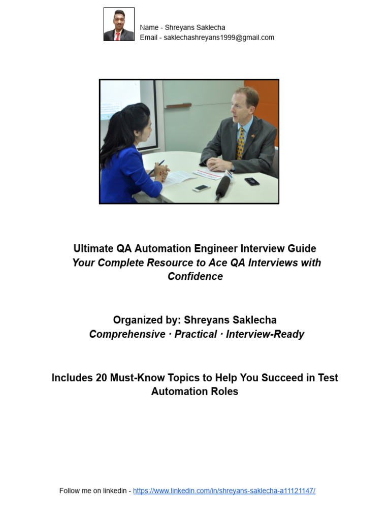 QA Automation 300+ Interview Questions | PDF | Selenium (Software) | Computing