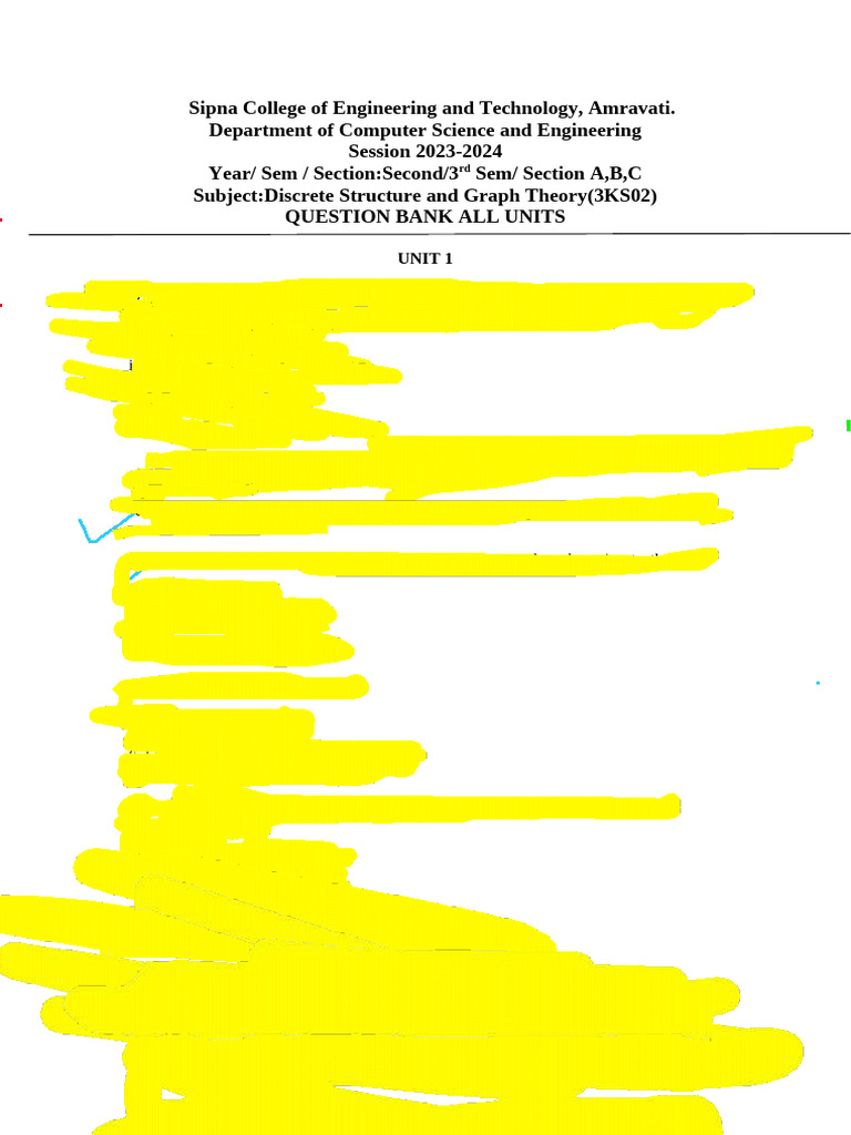 New - Final University Question Bank All Units 2023-24 | PDF | Group ...