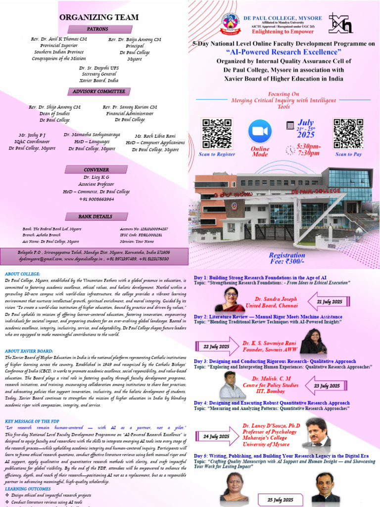 FDP in JMJ College Tenali It's A 5 Day FDP | PDF | Qualitative Research ...