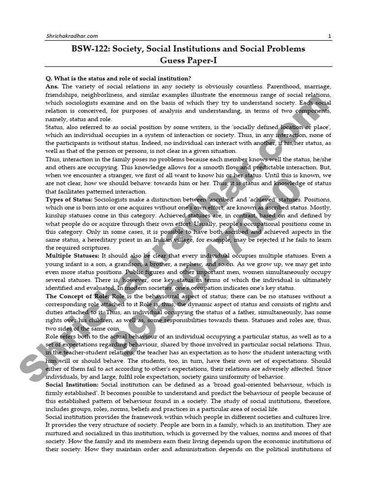 Understanding Social Institutions and Conflict | PDF | Sociology ...