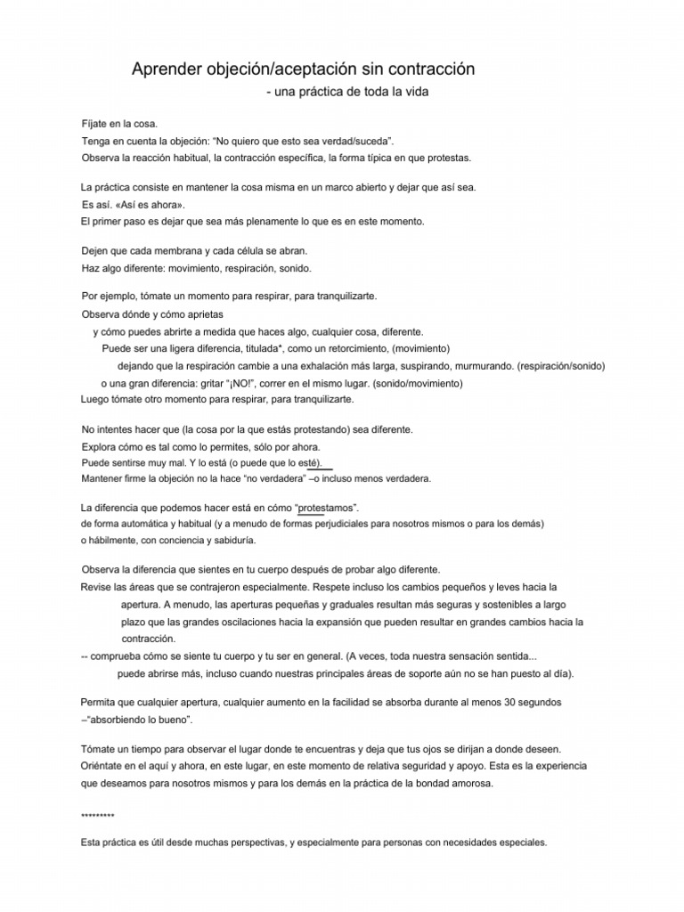 Objection Without Contraction | PDF | Trauma psicólogico | Sentidos